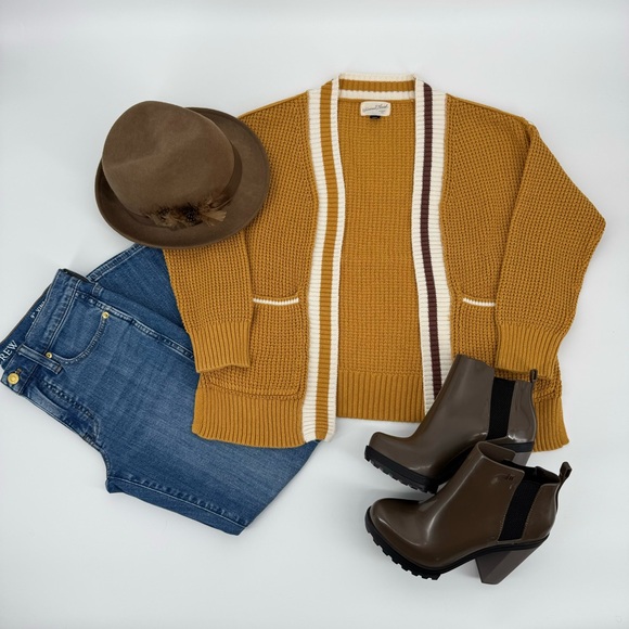 Universal Thread | Sweaters | Universal Thread Mustard Open Front Knit ...